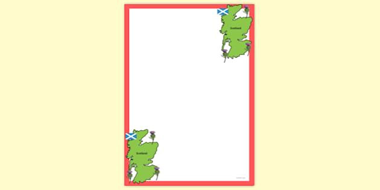 Simple Blank Scotland Map Page Border | Writing | Twinkl