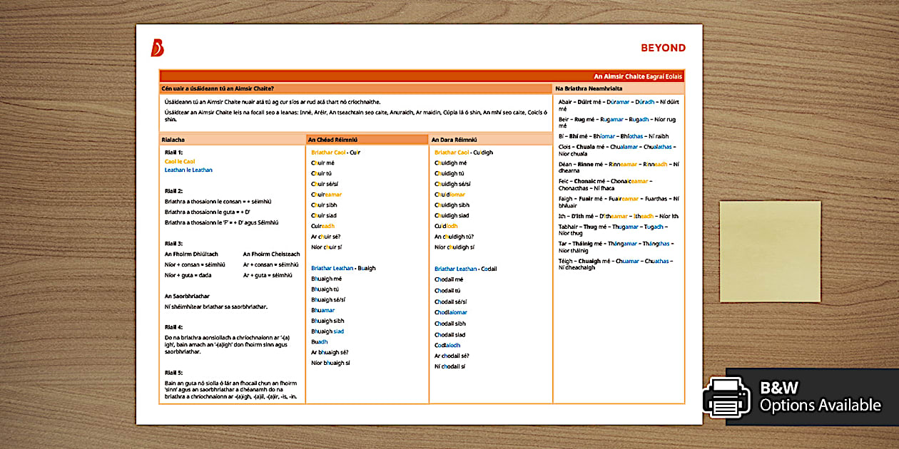 An Aimsir Chaite (Eagraí Eolais) (teacher made) - Twinkl