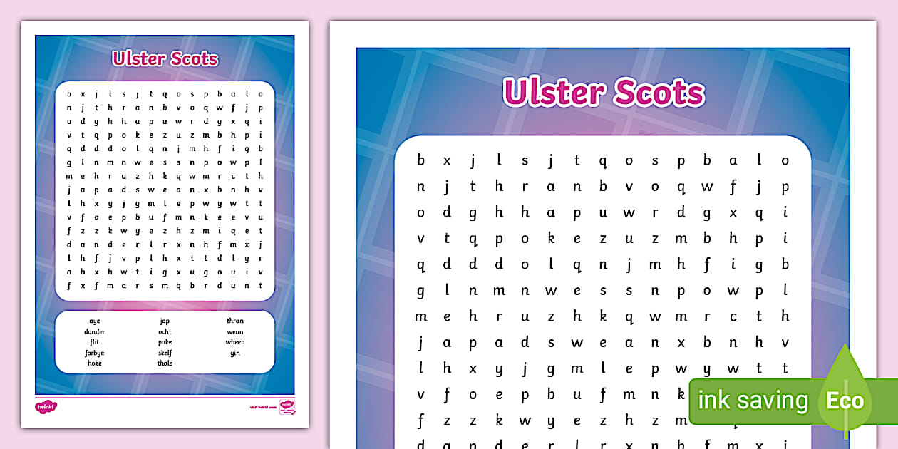 Ulster Scots Word Search | Northern Irish Resources - Twinkl