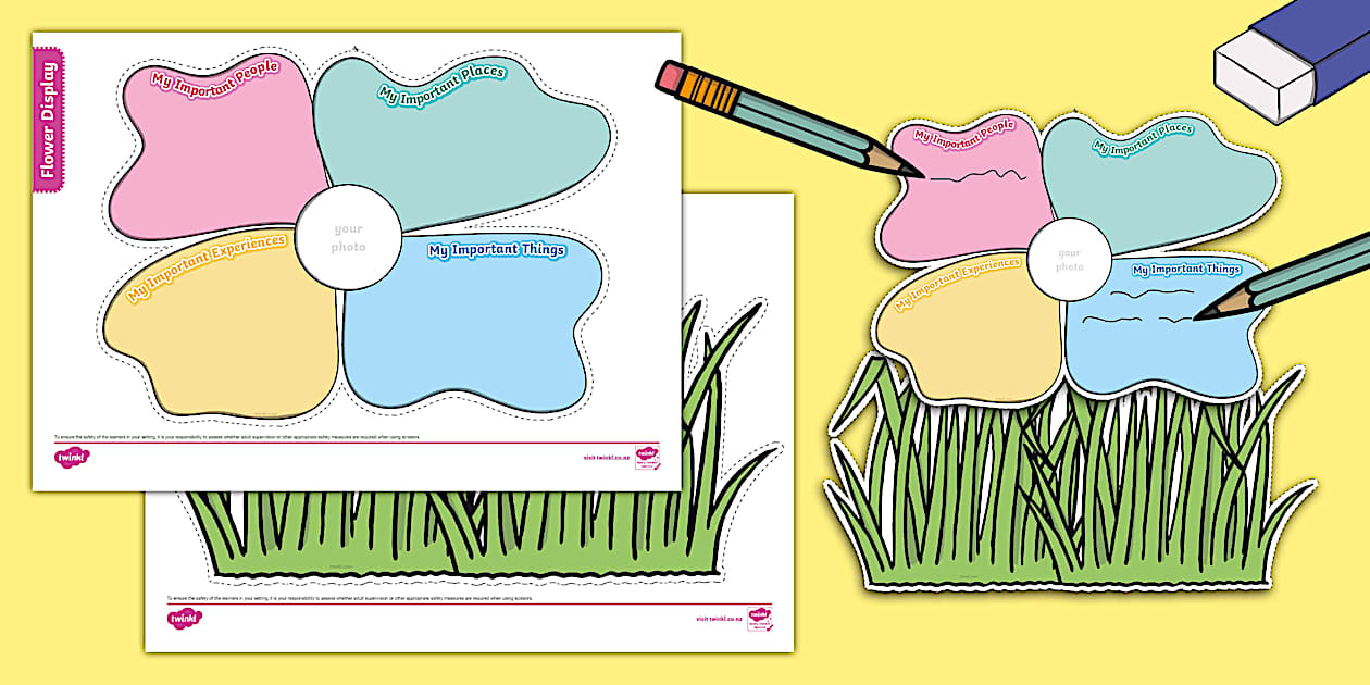 All About Me - Flower Display Template (teacher made)