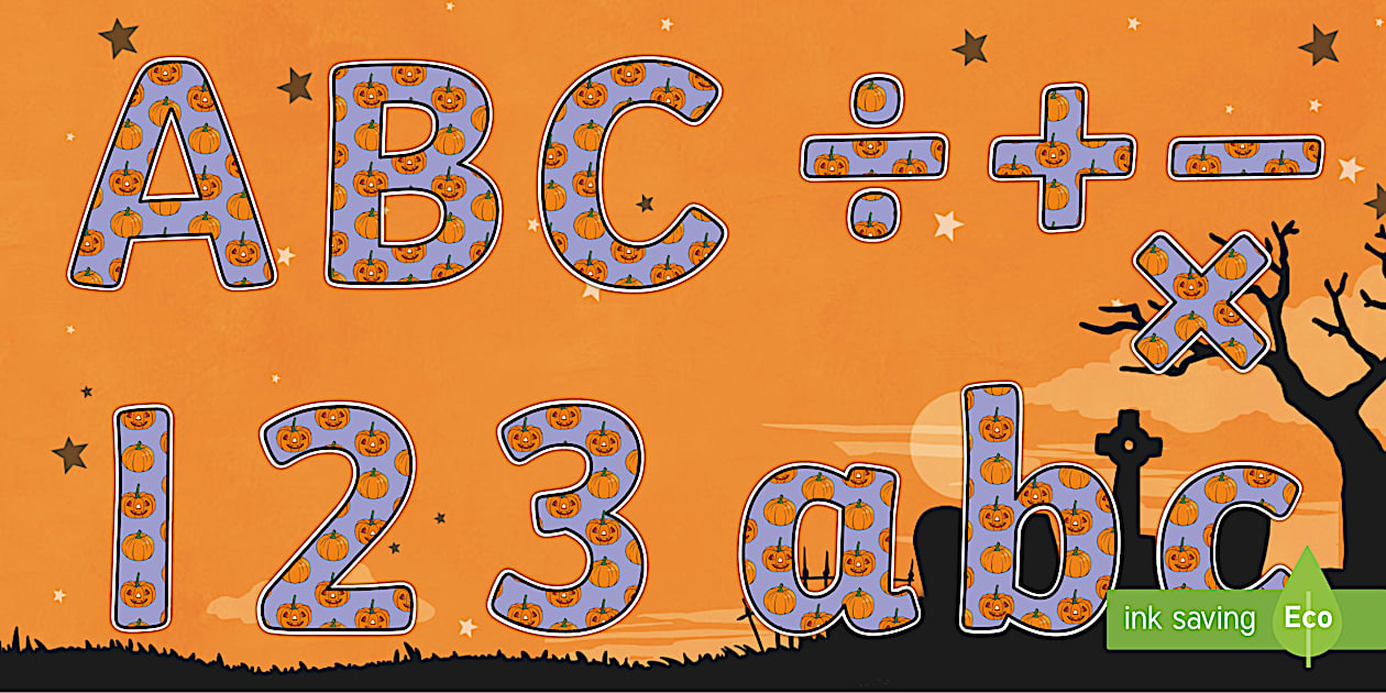 Funky Halloween Pumpkin Display Lettering Pack - Twinkl