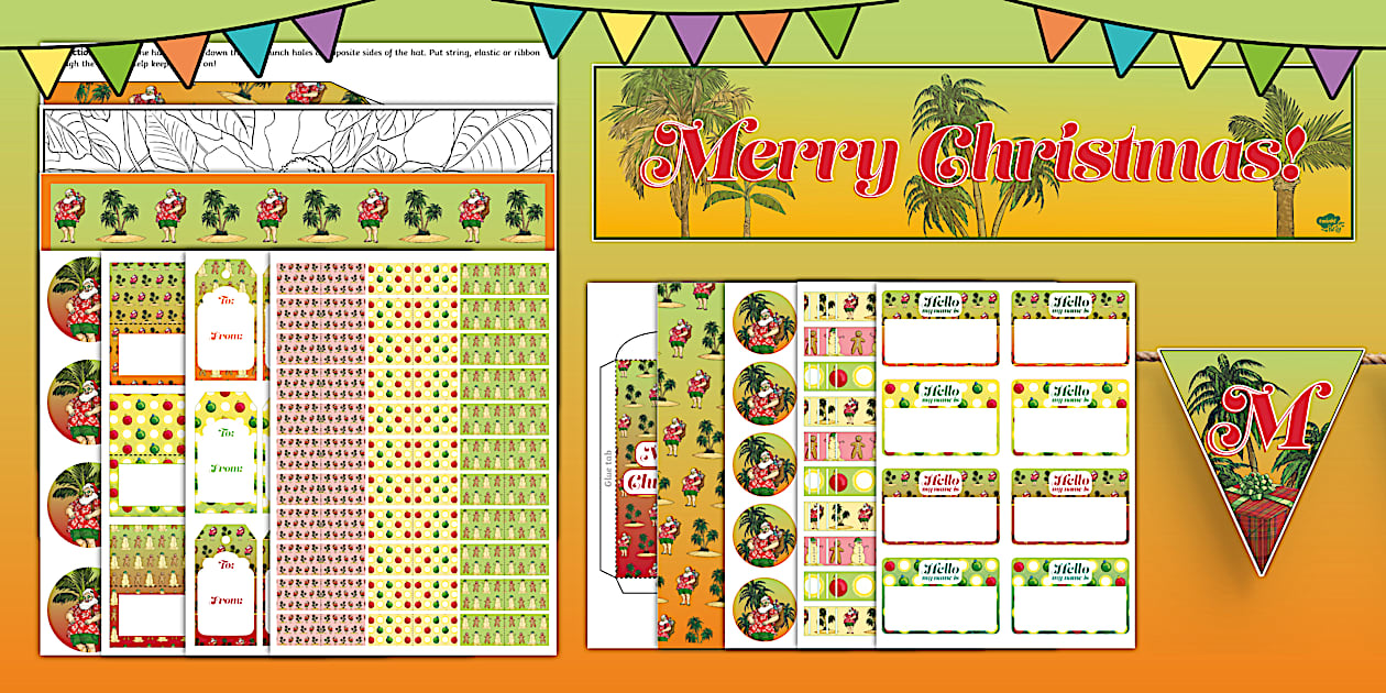 Tropical Christmas Party Decorations | Twinkl Party - Twinkl