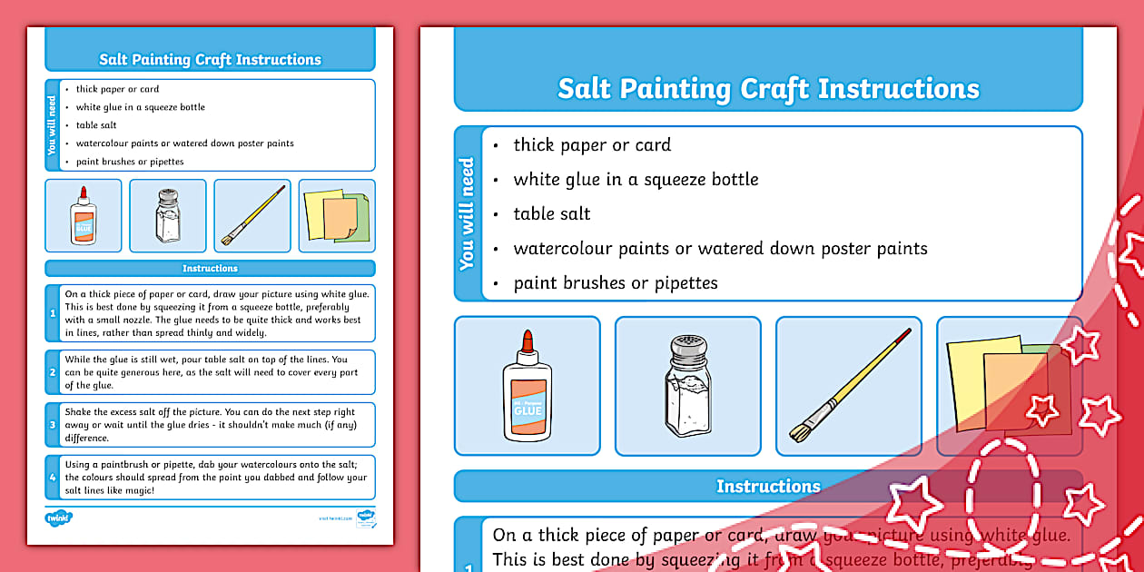 Salt Painting Craft Instructions (teacher made) - Twinkl
