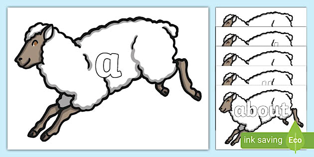100 High Frequency Words on Sheep (professor feito) - Twinkl