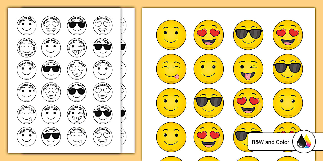 😊 Printable Emojis Stickers | World Emoji Day | Twinkl USA