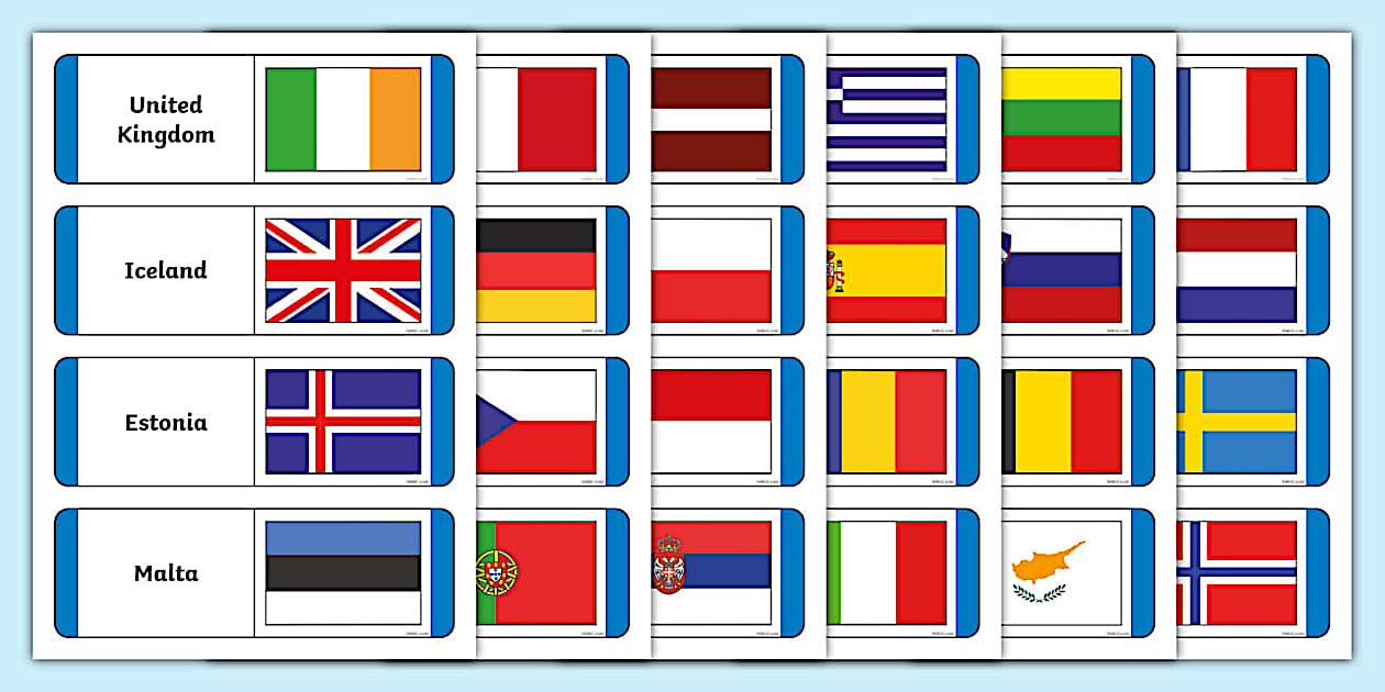 European Flags Loops Cards (teacher made) - Twinkl