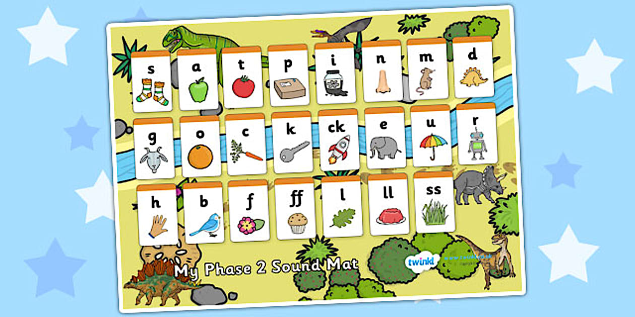 Cursive Realistic Dinosaurs Themed Phase Sound Mat - Twinkl