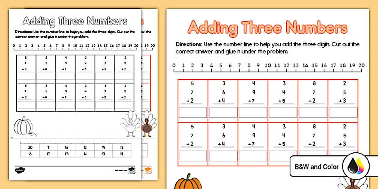 Thanksgiving Math Worksheet for 1st Grade | Twinkl USA