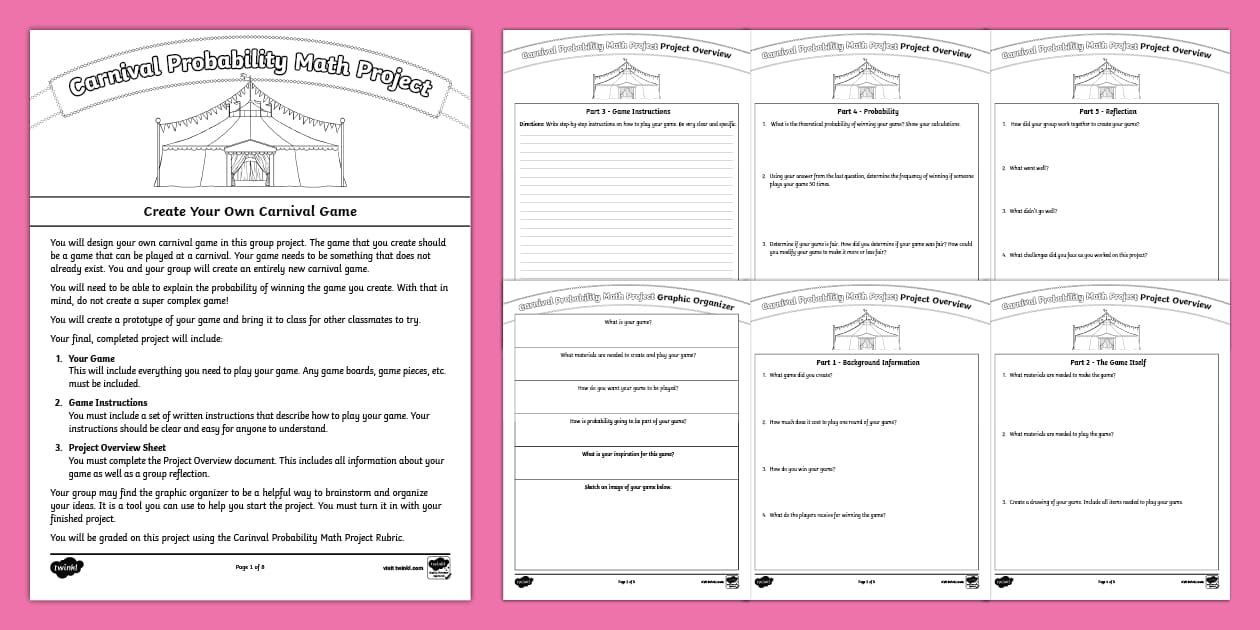 Sixth Grade Carnival Game Probability Project | Twinkl USA