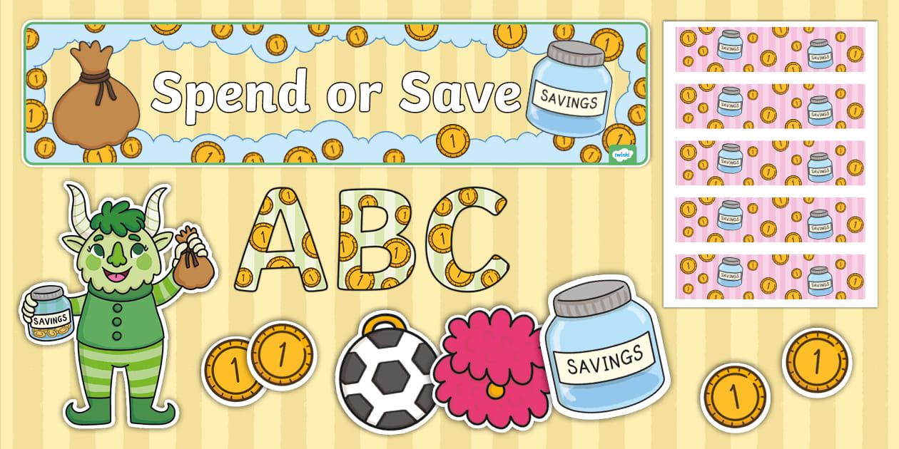 Spend or Save with Money Moofle Display Pack (teacher made)