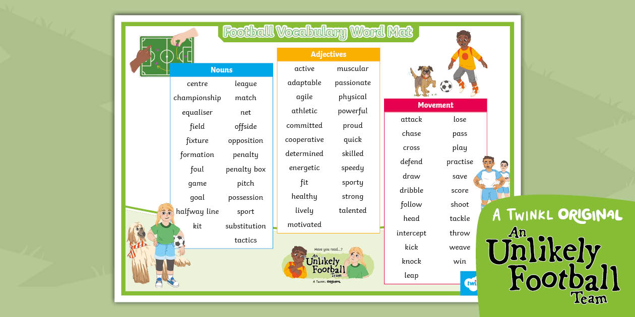 Football Vocabulary Word Mat | Twinkl Originals - Twinkl