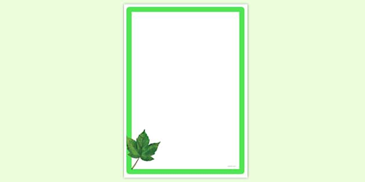 Simple Blank Leaf Page Border | Page Borders | Twinkl