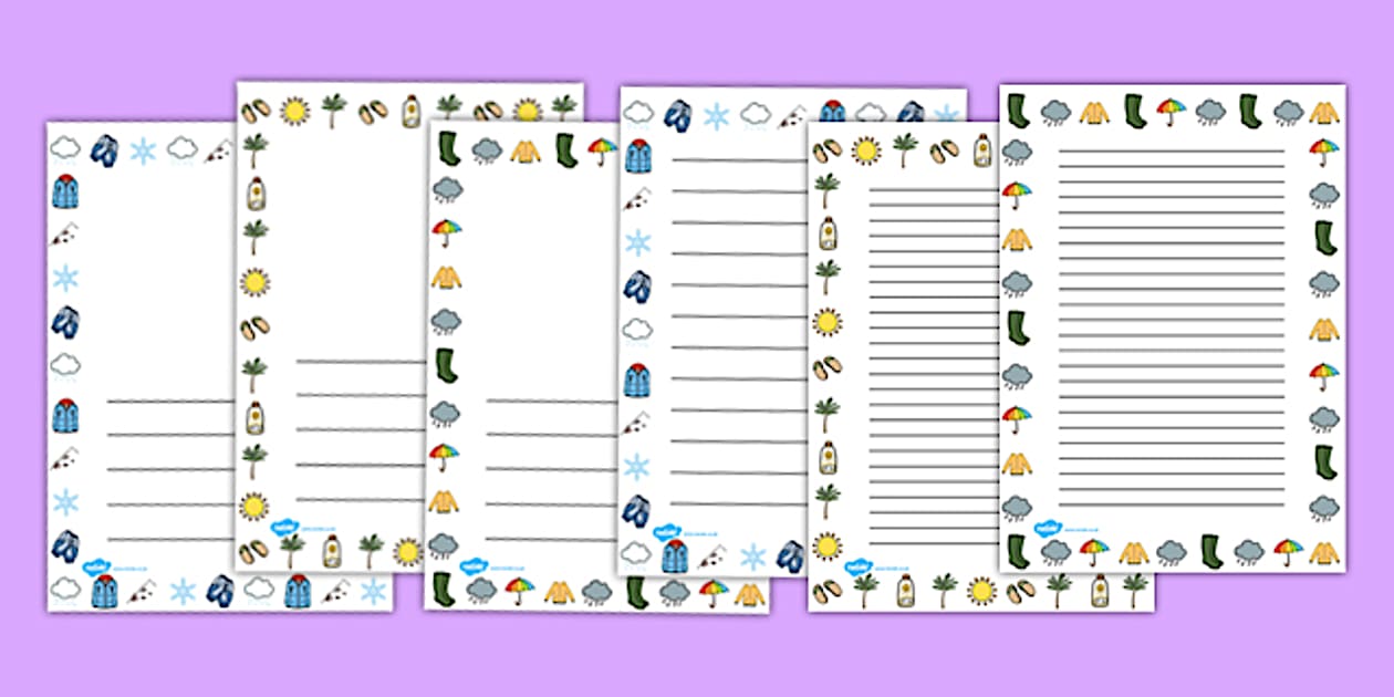 Editable Winter Page Borders Portrait Temperate - Twinkl