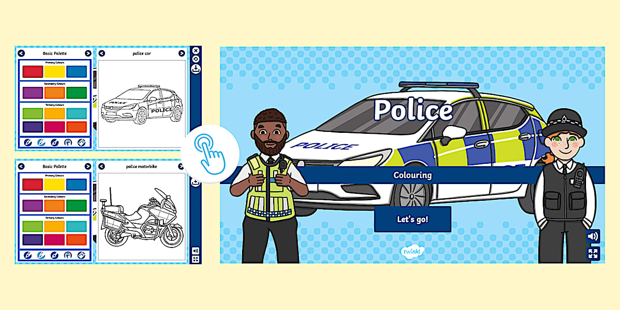 Police Interactive Colouring (Teacher-Made) - Twinkl