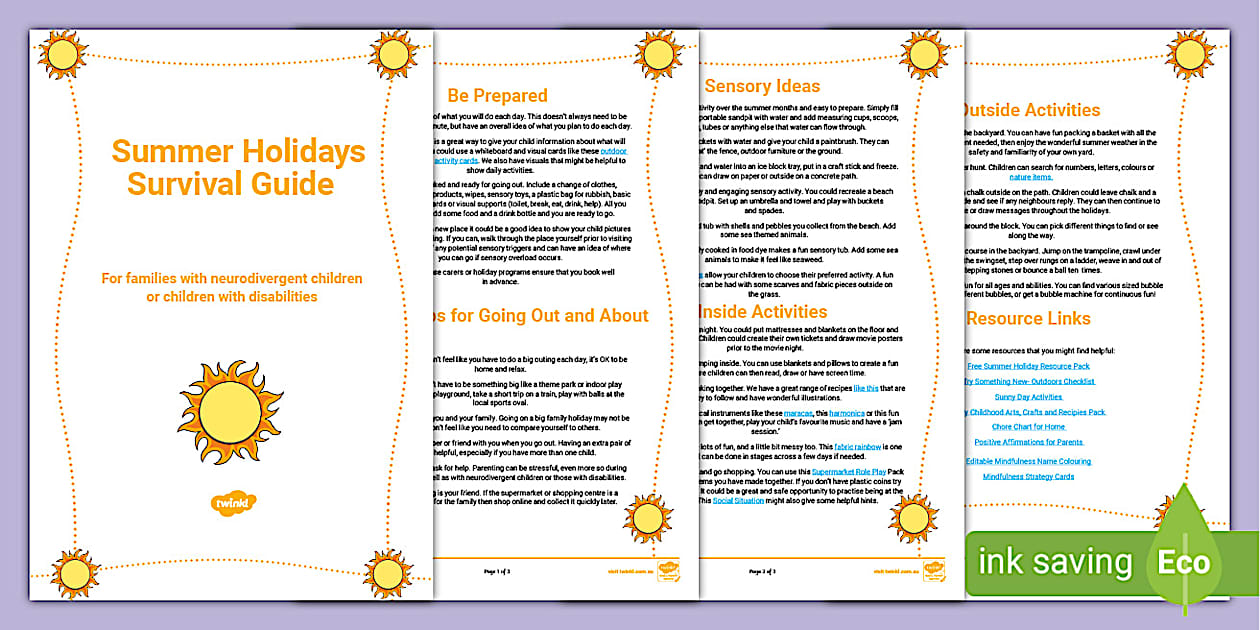 Summer Holiday Survival Guide for Inclusion Parents - Twinkl