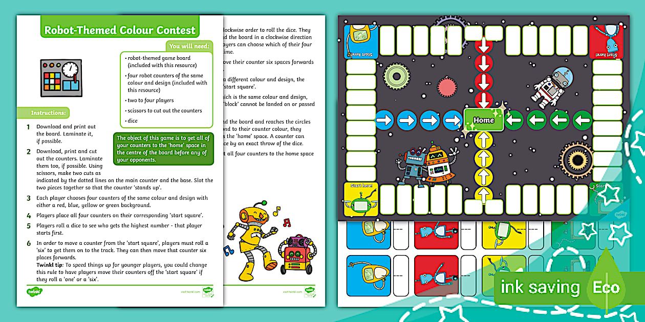 Robot-Themed Colour Contest Game (teacher made) - Twinkl