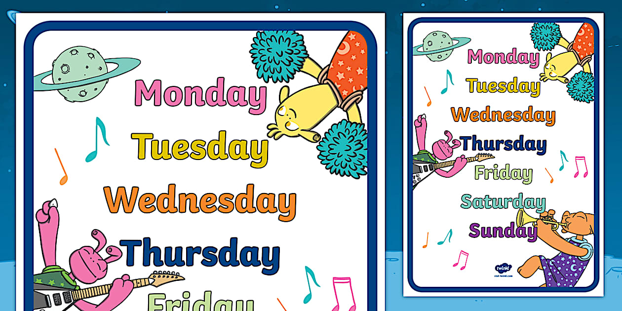 Cursive The Best Dress Ever: Days of the Week A4 Display Poster