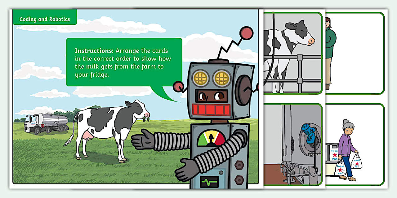 Robotics and Coding Sequencing Farm to Home - Twinkl