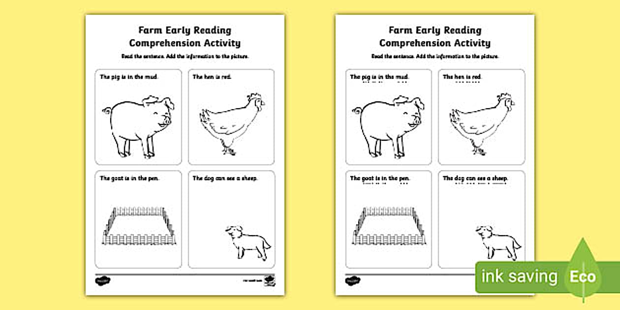 Farm-Themed Phase 3 EYFS Reading Comprehension Activity