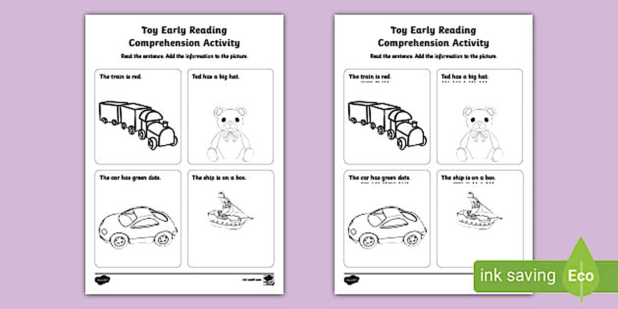 Toy-Themed Phase 4 Kindergarten Reading Comprehension Activity