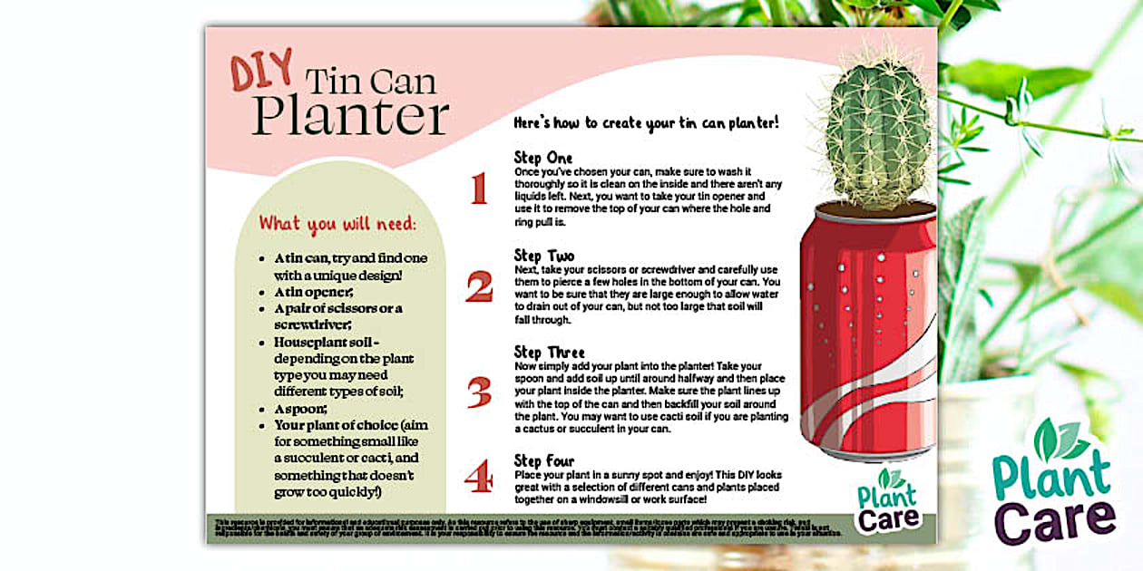 Tin Can Planter DIY Activity