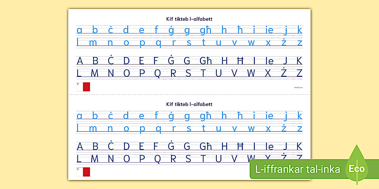Strixxi tal-Alfabett l Kif Nikteb l-Alfabett (Teacher-Made)