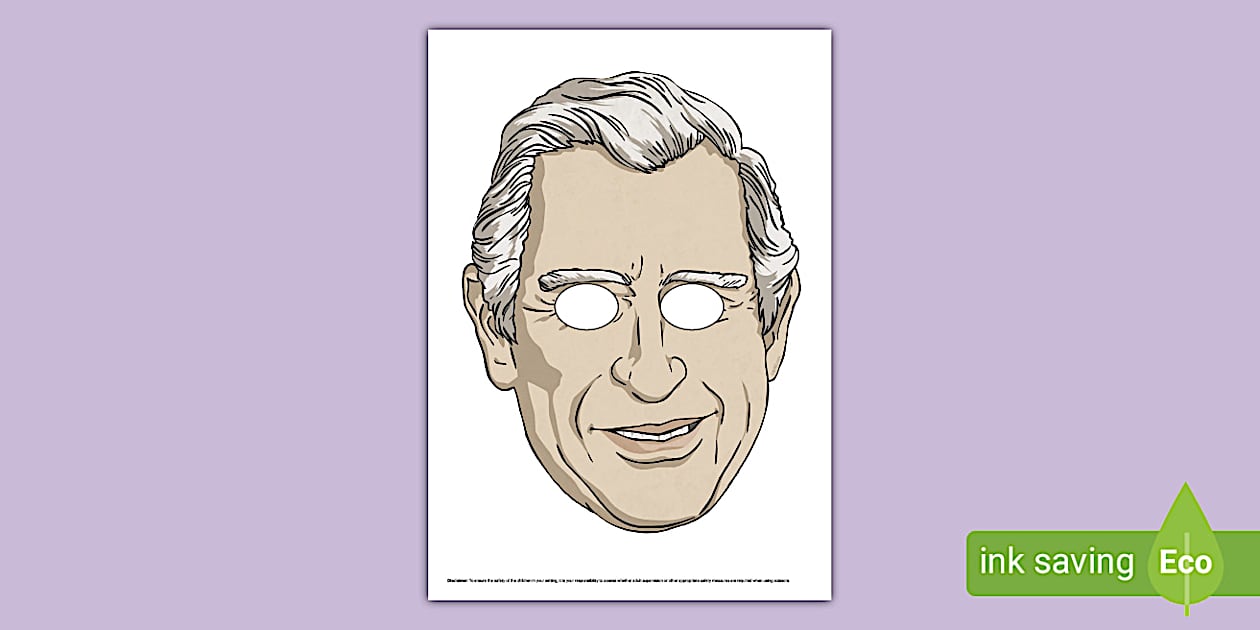 King Charles III Role Play Mask (teacher made) - Twinkl