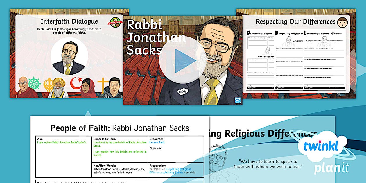 RE: People of Faith: Rabbi Jonathan Sacks Year 4 Lesson Pack 3