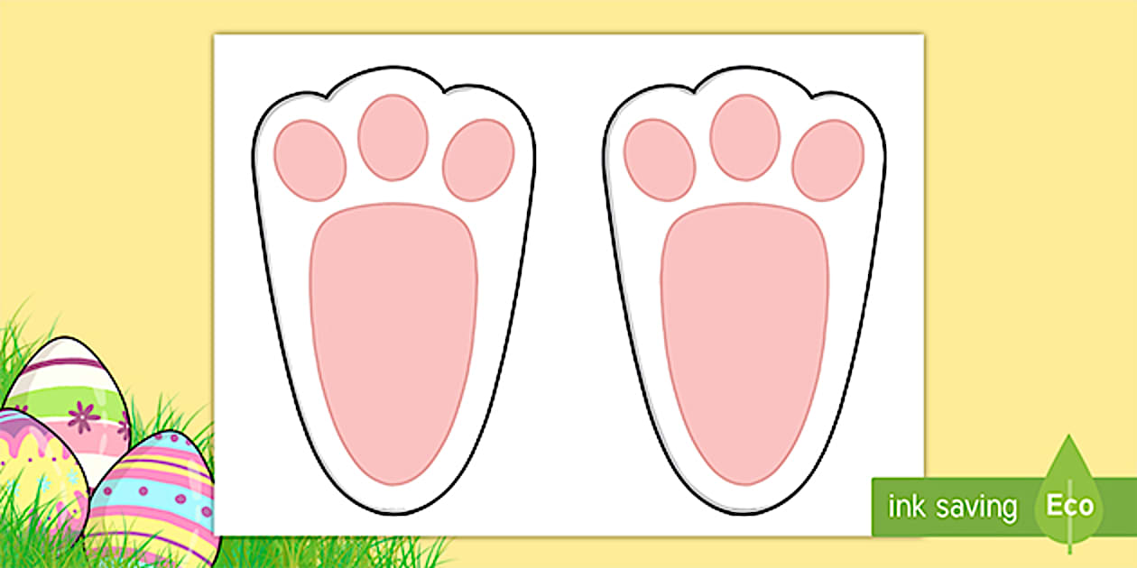 Easter Bunny Footprints Template | Primary Resources