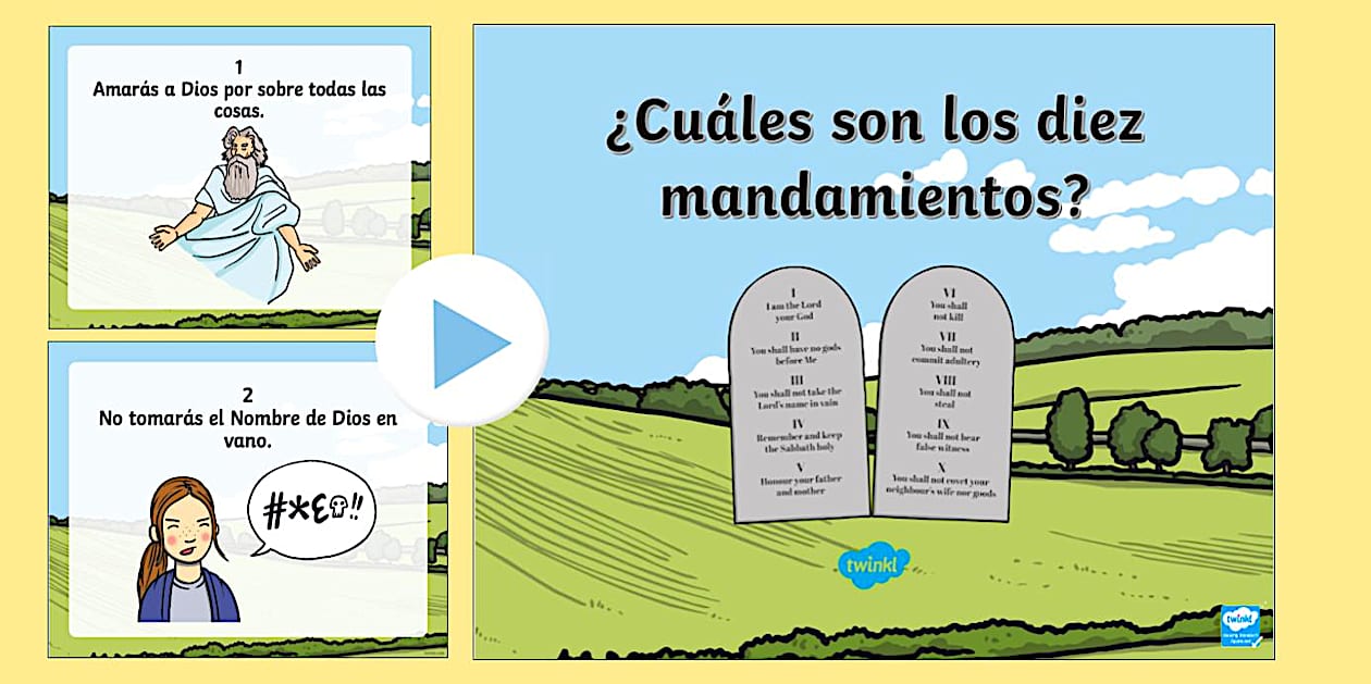 PowerPoint: Los diez mandamientos para niños - Twinkl