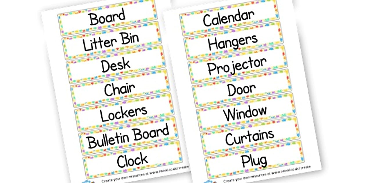 Final classroom Tags (Hecho por educadores) - Twinkl