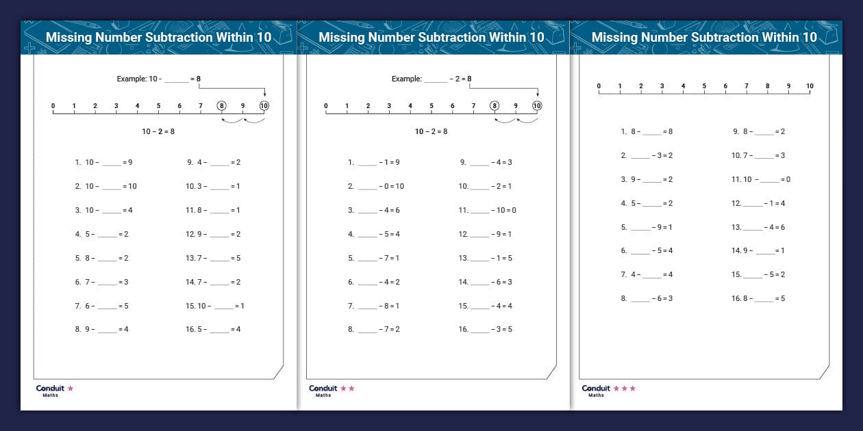 Reinforcing Number: Subtraction Within 10 Activity - Twinkl