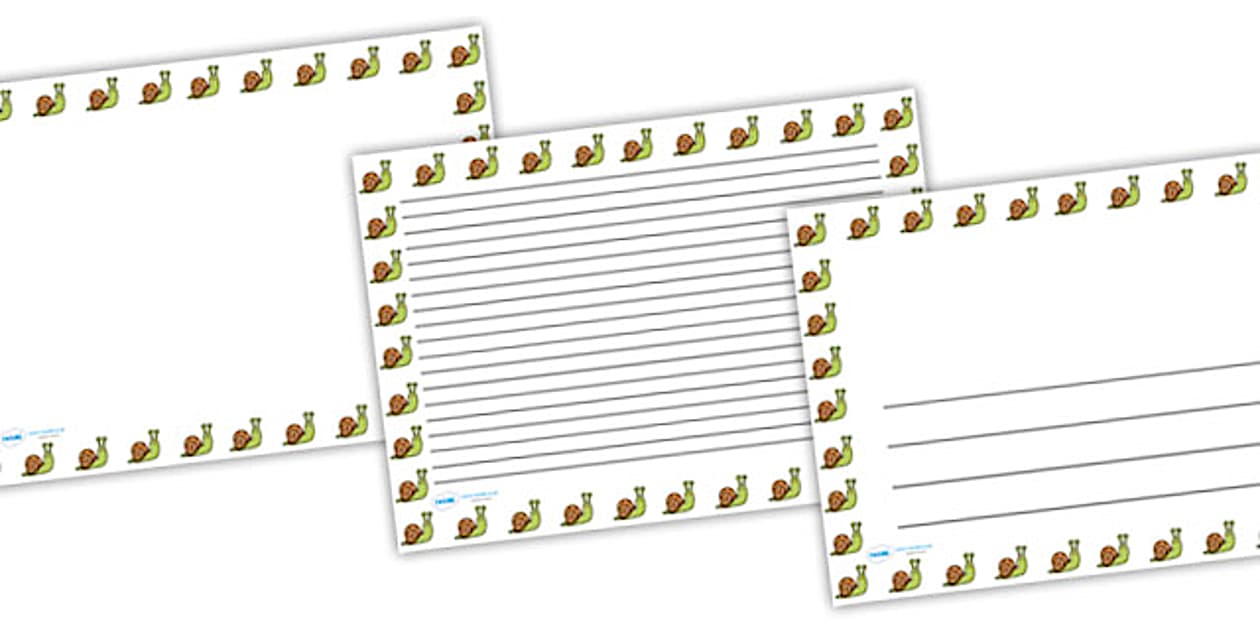 Editable Snail Full Page Borders (Landscape) (teacher made)