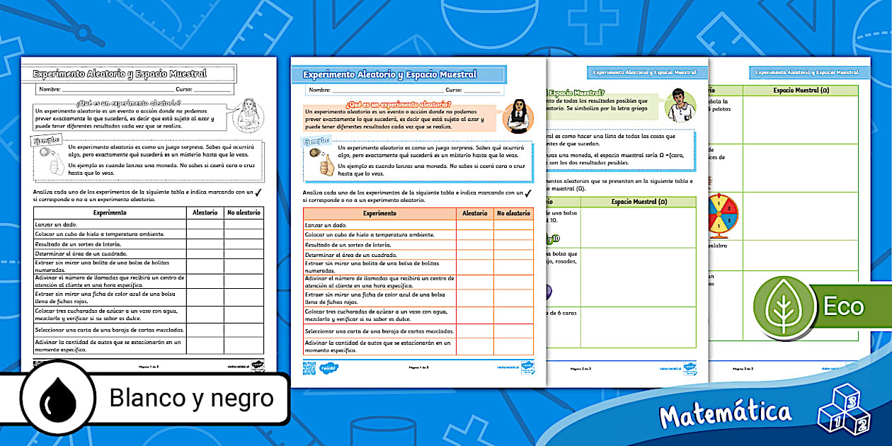 espacio muestral experimento aleatorio probabilidades azar
