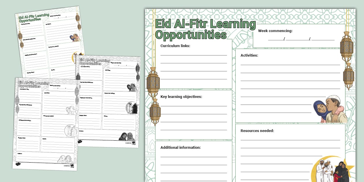 Eid Al-Fitr Learning Opportunities Planner - Twinkl