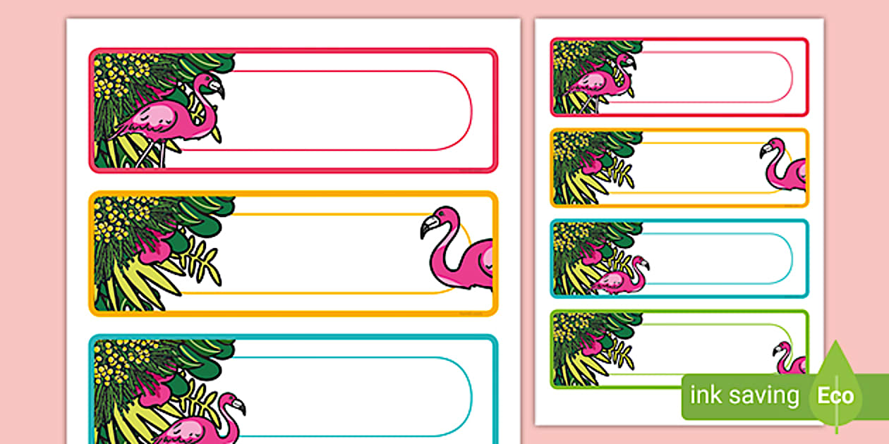 Tropical Flamingo Table Name Tags (teacher made) - Twinkl