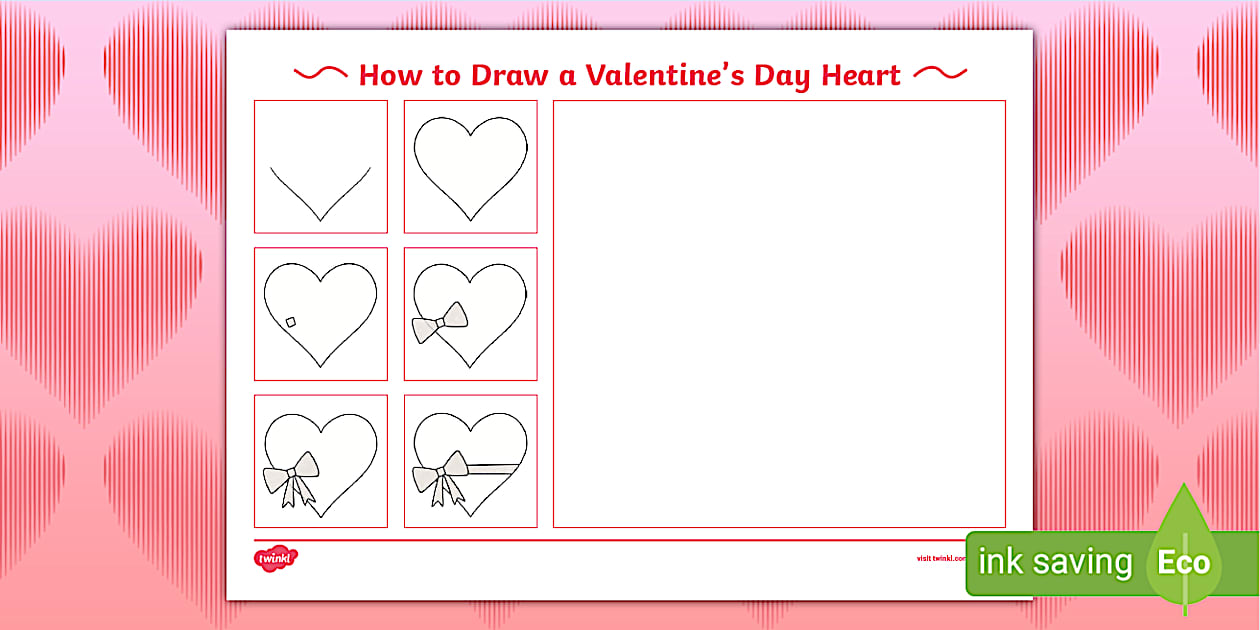 How to Draw a Valentine's Day Heart (teacher made) - Twinkl