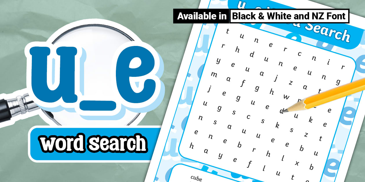 Split Digraph 'u_e' Word Search for Year 2-3