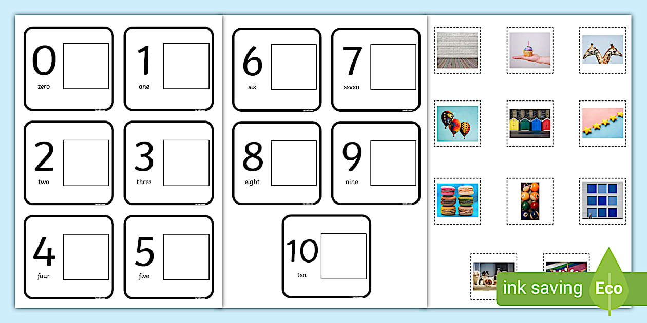 Number Matching Activity with Photos (teacher made) - Twinkl
