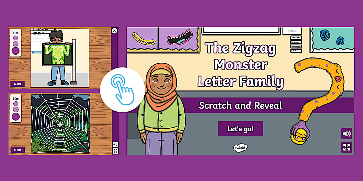 Zigzag Monster Letters EYFS Scratch & Reveal Game