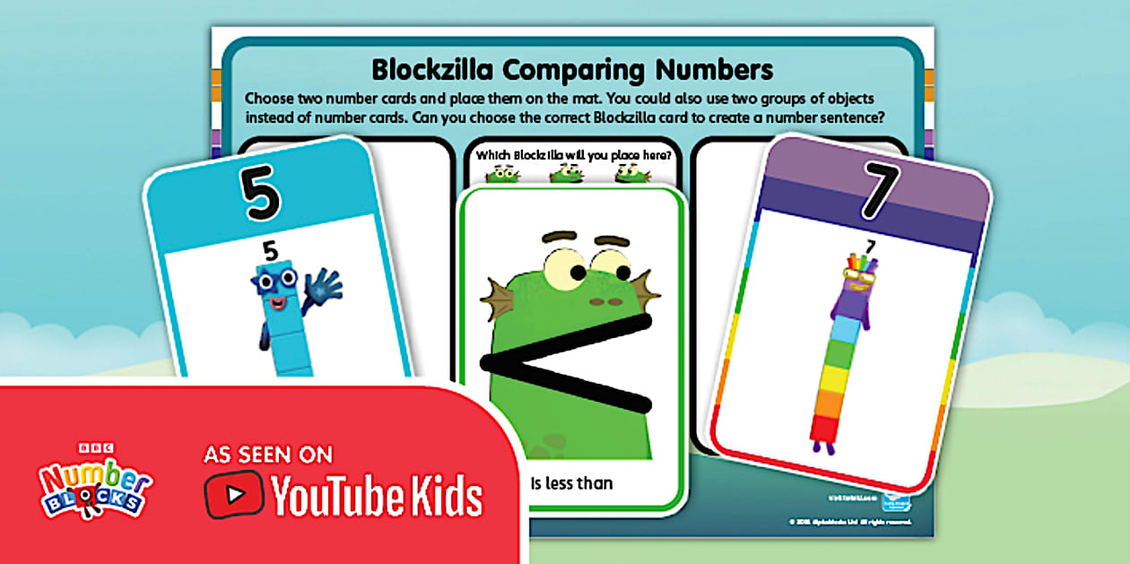 Numberblocks: Blockzilla Comparing Numbers Activity - Twinkl