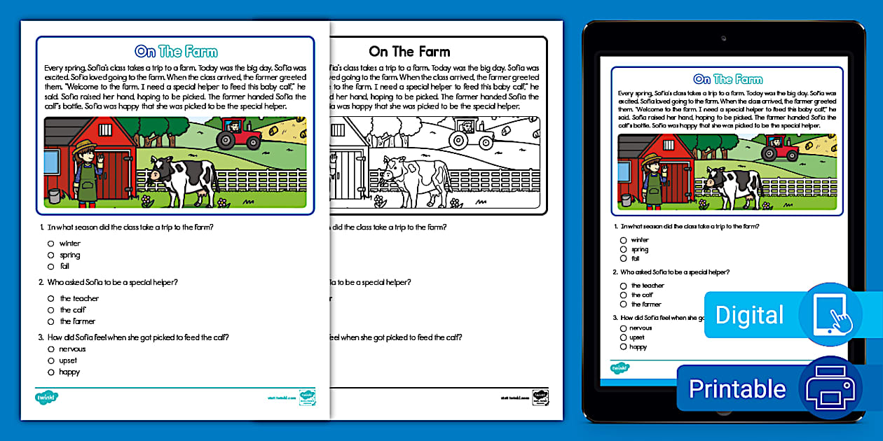Farm Reading Comprehension | Farmers' Day | Twinkl USA