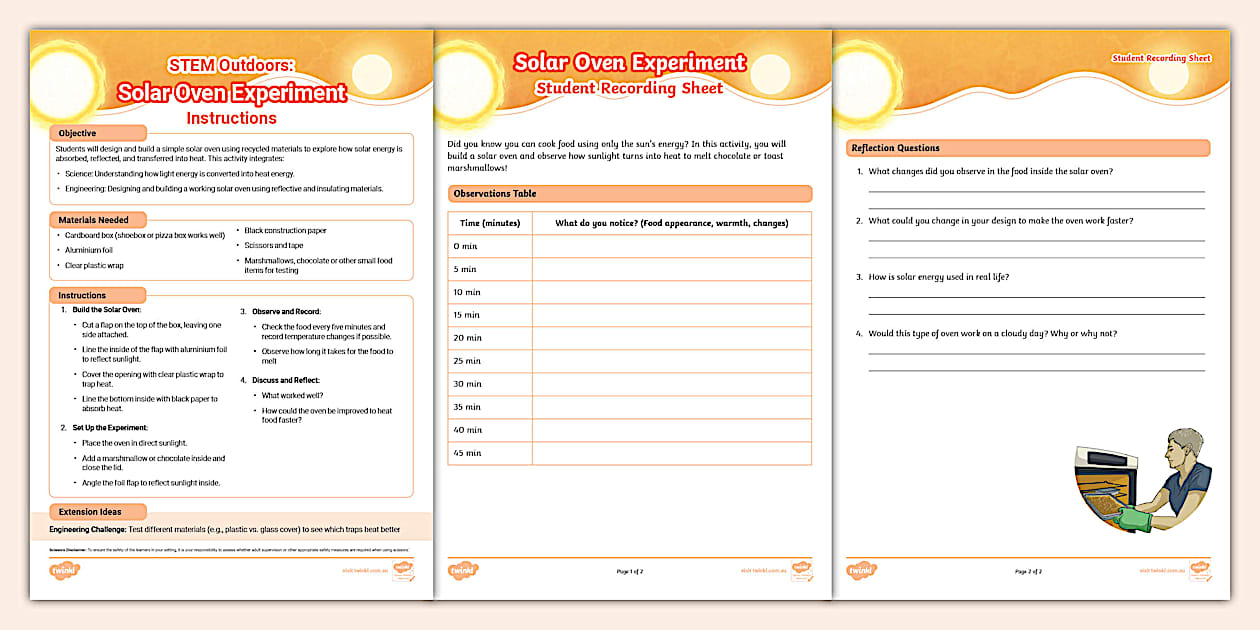 STEM Outdoors: Solar Oven Experiment (teacher made) - Twinkl