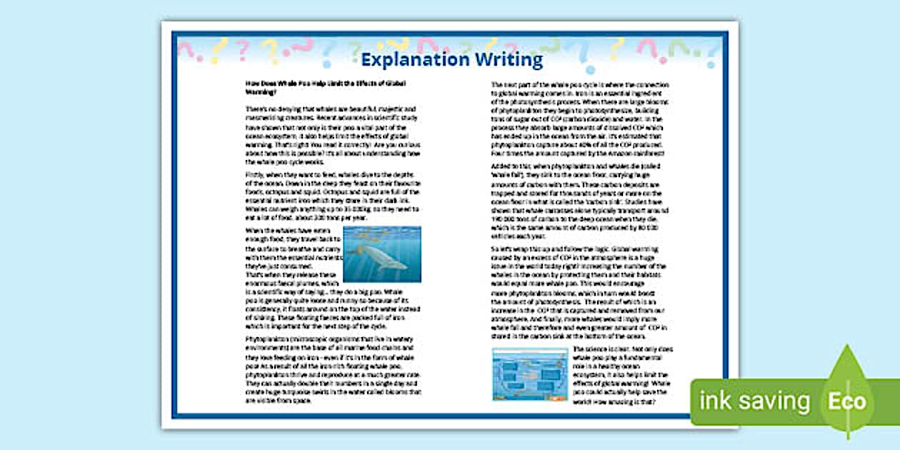 Level 4 Explanation Writing: Clean Exemplar (Teacher-Made)
