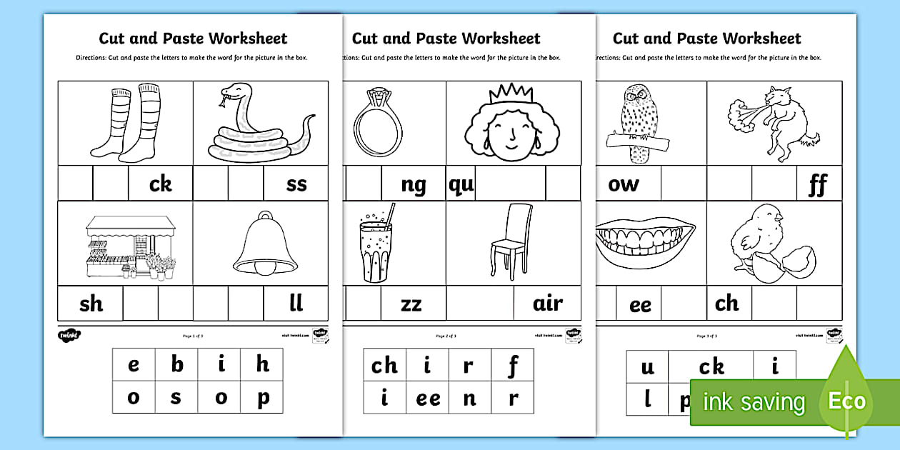 Phonics cut and paste worksheets. Great fun for EYLF classes