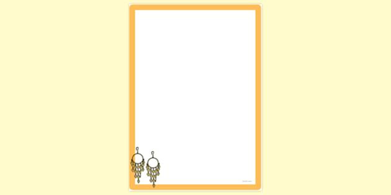 Simple Dangly Earrings Page Border | Page Borders | Twinkl