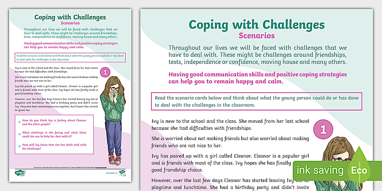 KS2 Coping with Challenge Scenarios Activity - Wellbeing