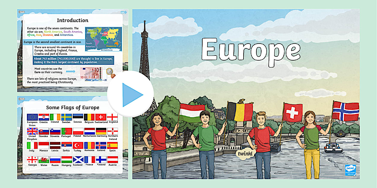 Europe Information and Europe Map PowerPoint | Primary
