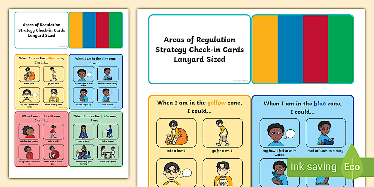 Areas of Regulation Check-in Cards (teacher made) - Twinkl