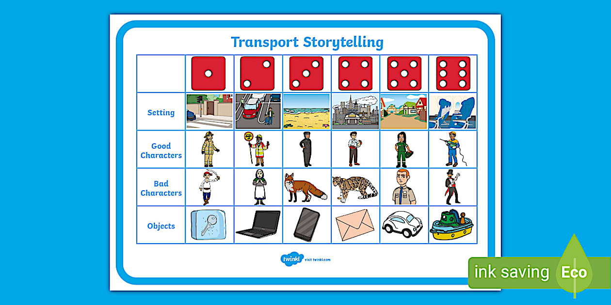 Transport Storytelling Prompt Dice Game (Teacher-Made)
